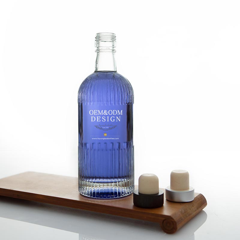 Screw Finish Round Striped Glass Liqueur Bottle - Buy Screw Finish ...