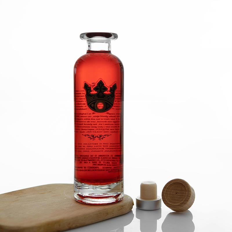 75CL Round Glass Liquor Bottle with Cork Stopper - Buy 75CL Round Glass ...